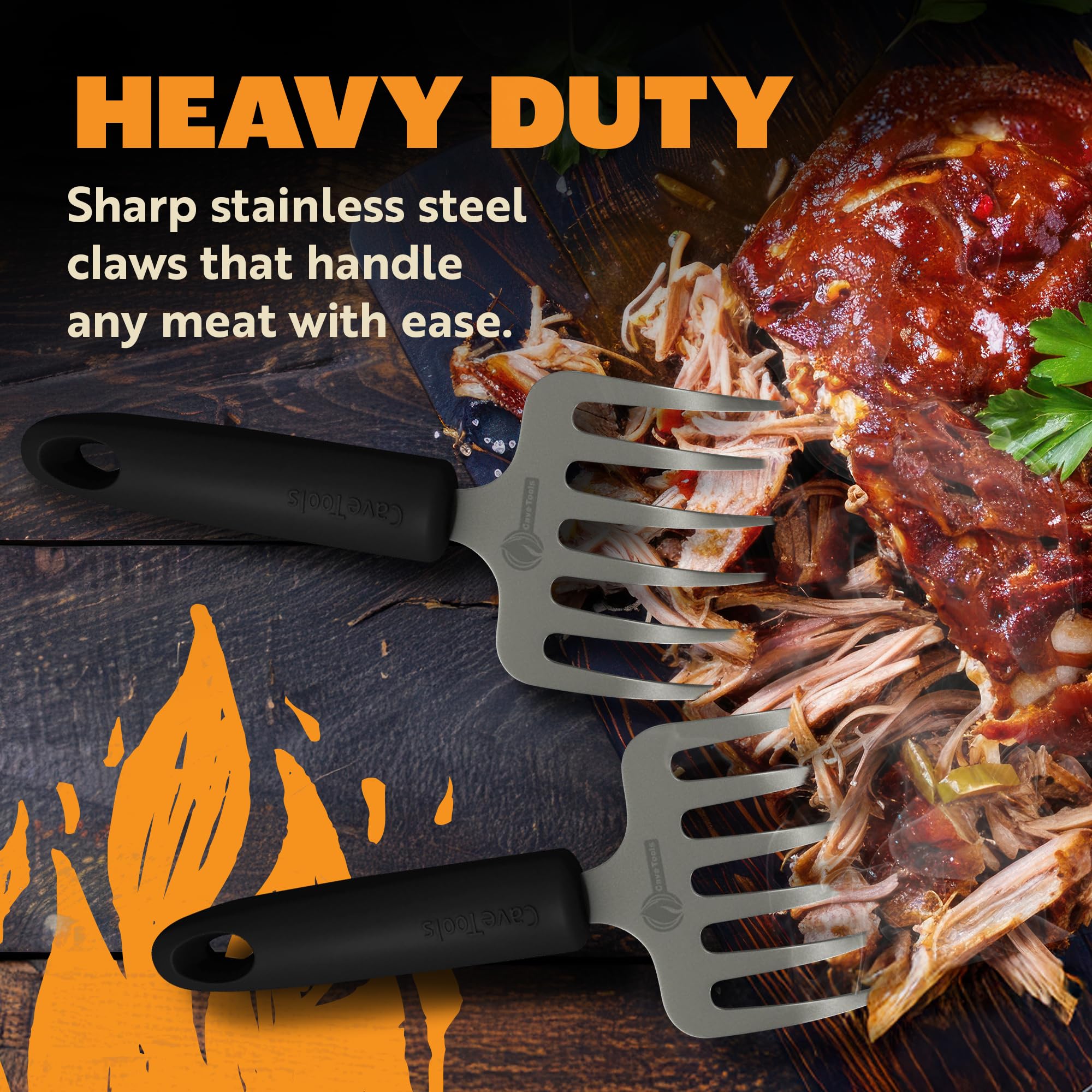 Snapklik.com : Cave Tools Metal Meat Claws For Shredding Pulled Pork ...