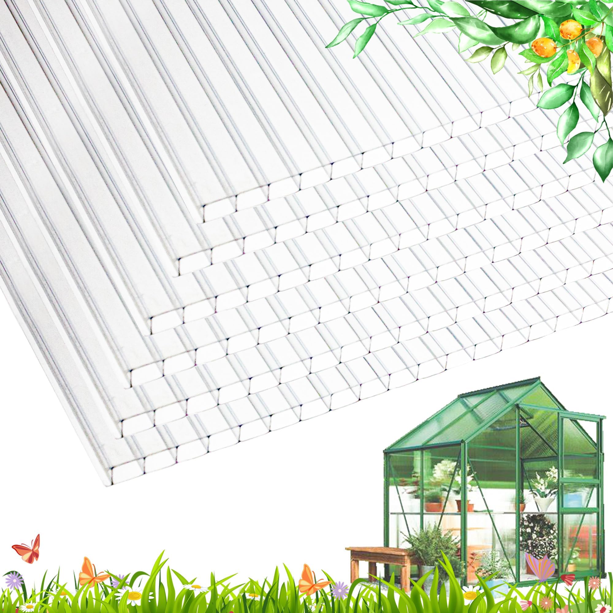 Amazon.com : 8mm Twin Wall Polycarbonate Greenhouse Panels, Greenhouse ...