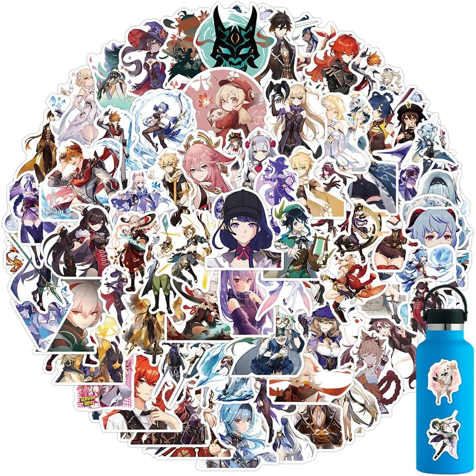 Amazon.com: Genshin Impact Stickers 100pcs Video Game Stickers ...