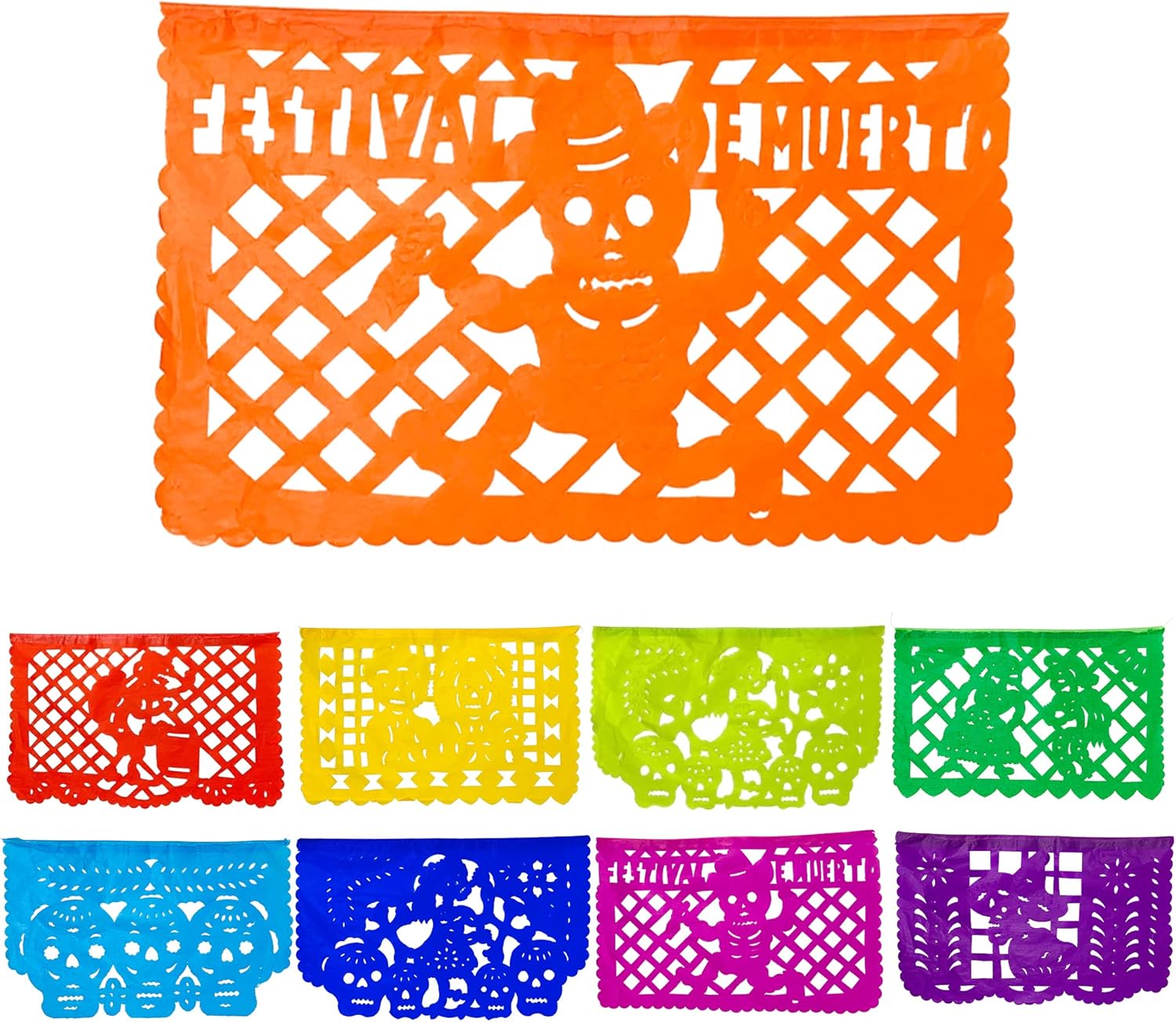 Amazon.com: Mexican Banner Papel Picado, Day of the Dead Paper Party ...