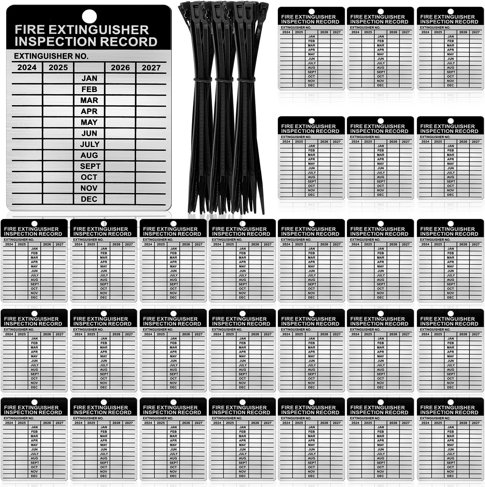 Amazon.com: 50 Sets Fire Extinguisher Tags 2024-2027 Aluminum Fire ...