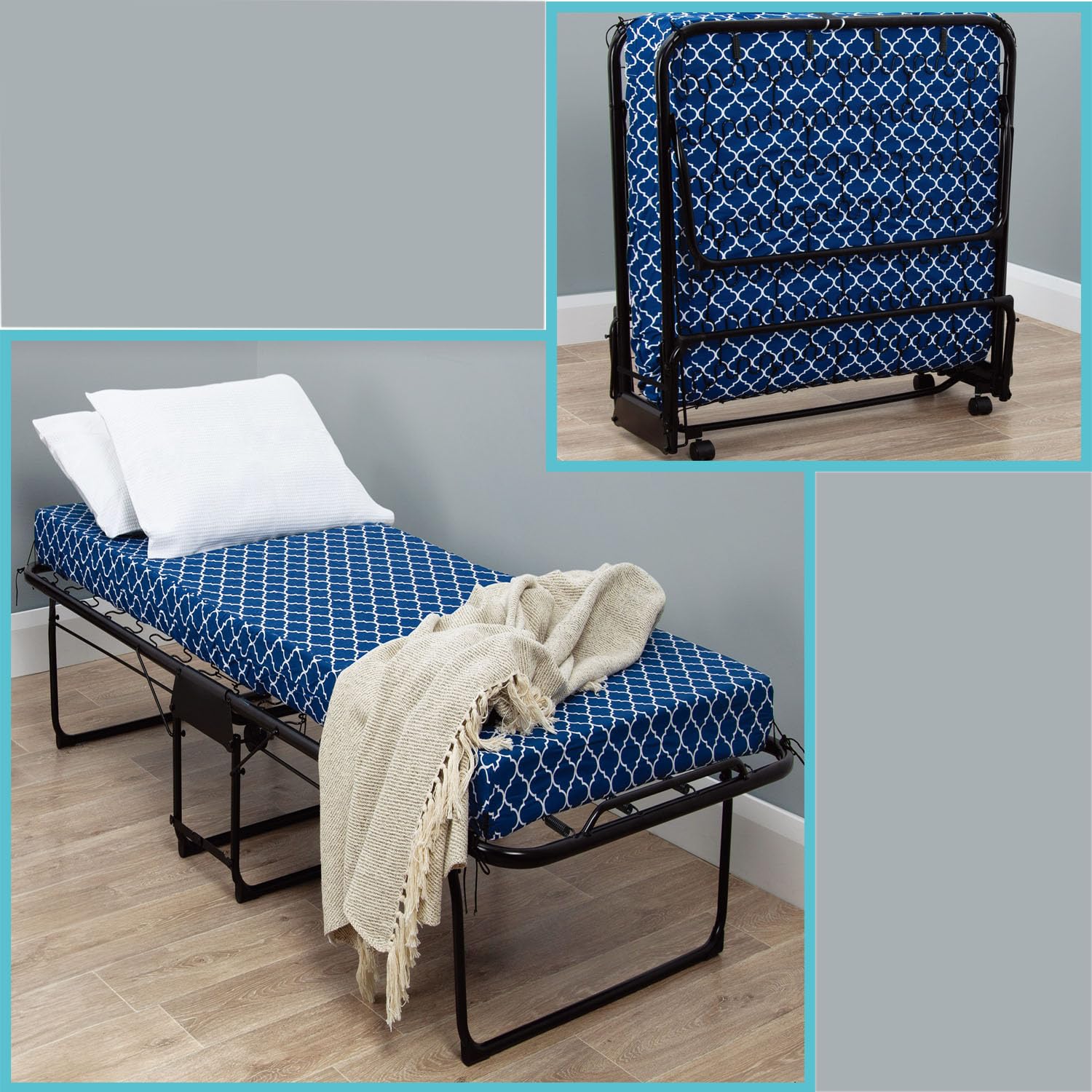 Amazon.com: HRVEOCEI Folding Bed with Mattress for Adults, Twin Size ...
