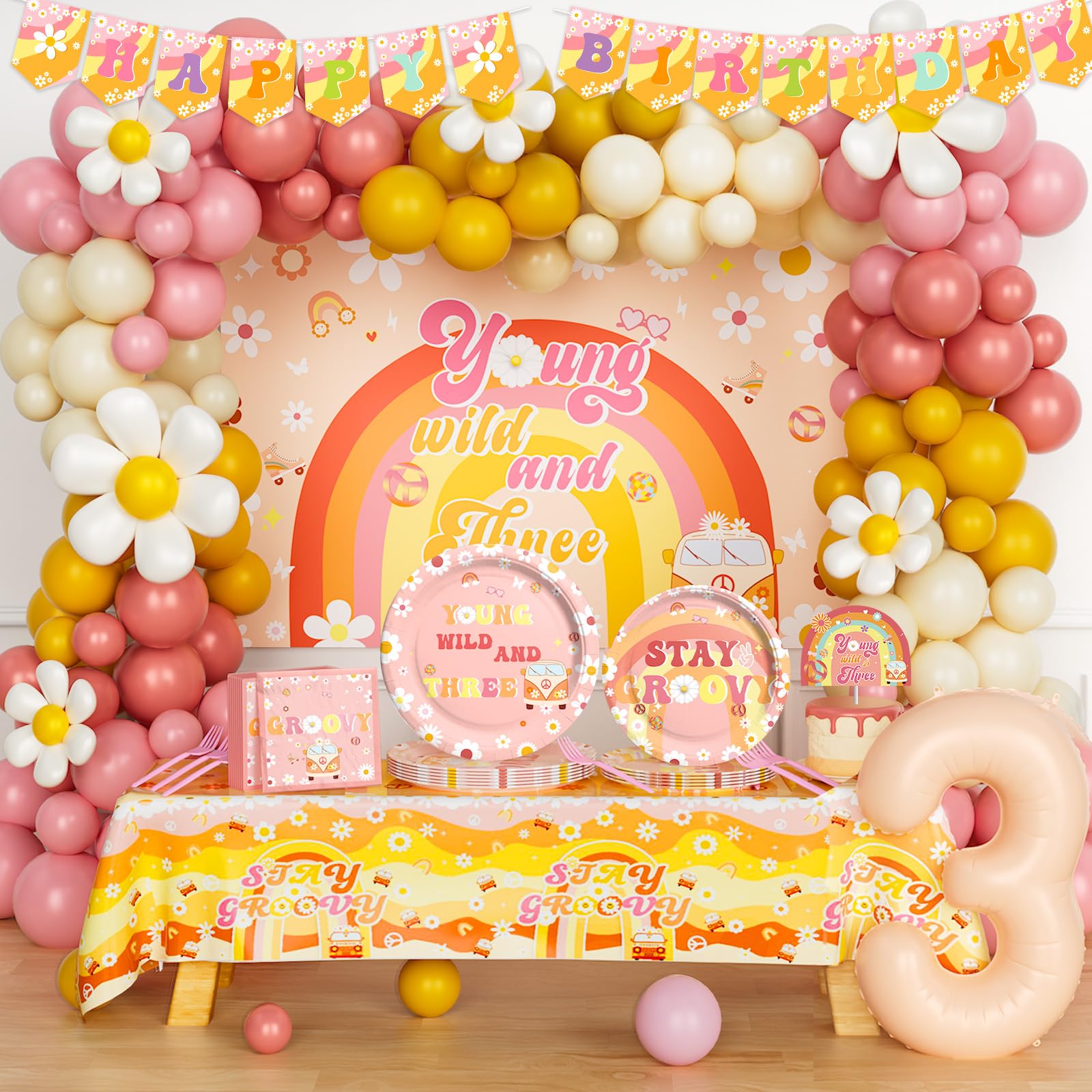 Amazon.com: Hombae Young Wild and Three Party Decorations Girl, 3rd ...