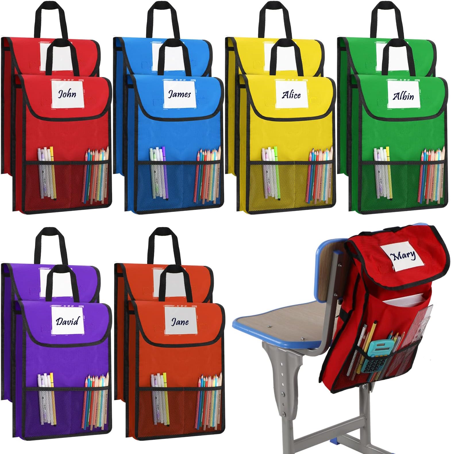 Amazon.com: Panelee Chair Pockets for Classrooms Seat Classroom Chair ...