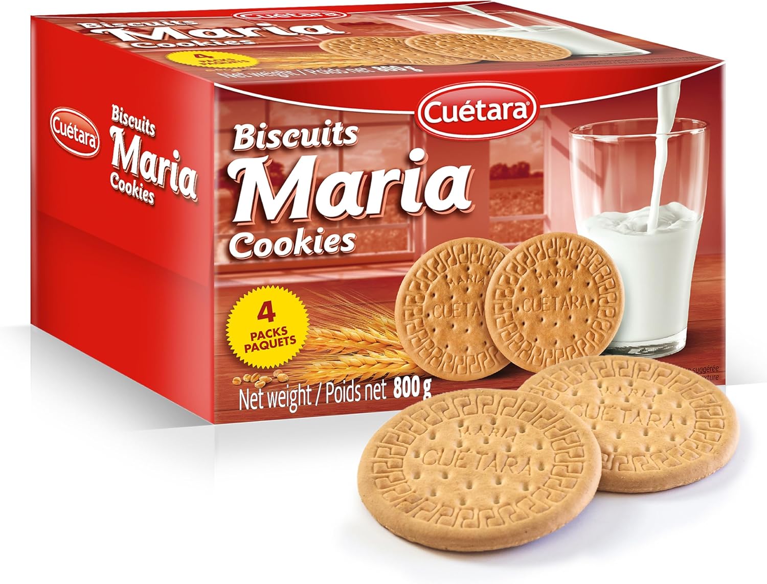 Delicious and Crunchy Maria Biscuits 800g (4 Packs of 200g), Snacks for ...