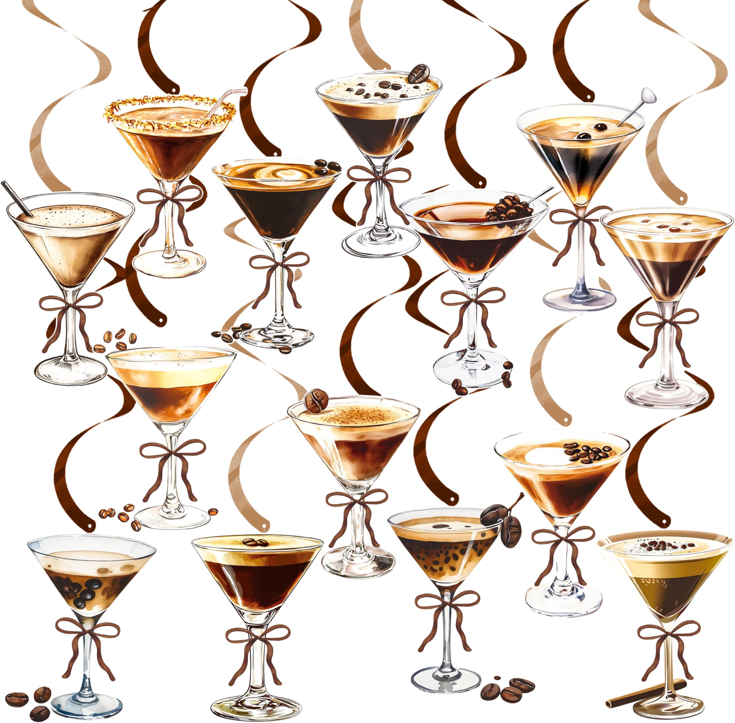 Amazon.com: Espresso Martini Party Hanging Swirls Martini Birthday ...