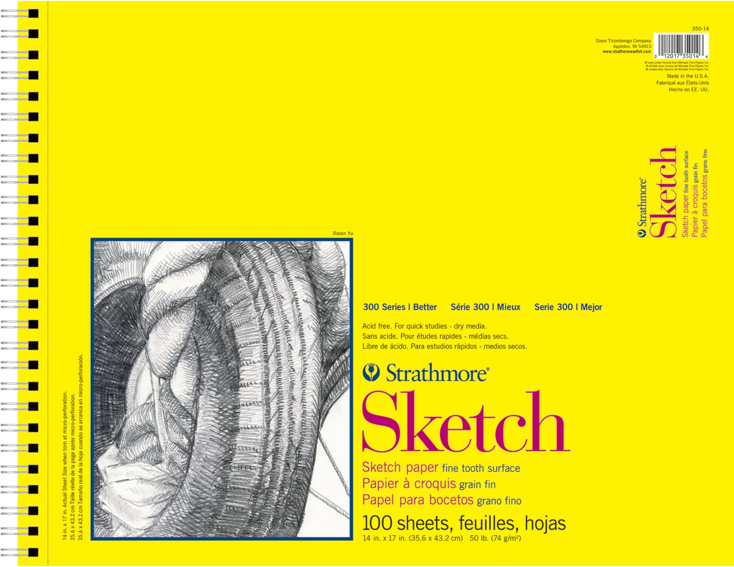 Amazon.com: Strathmore 300 Series Drawing Paper Pad, Glue Bound, 9x12 ...