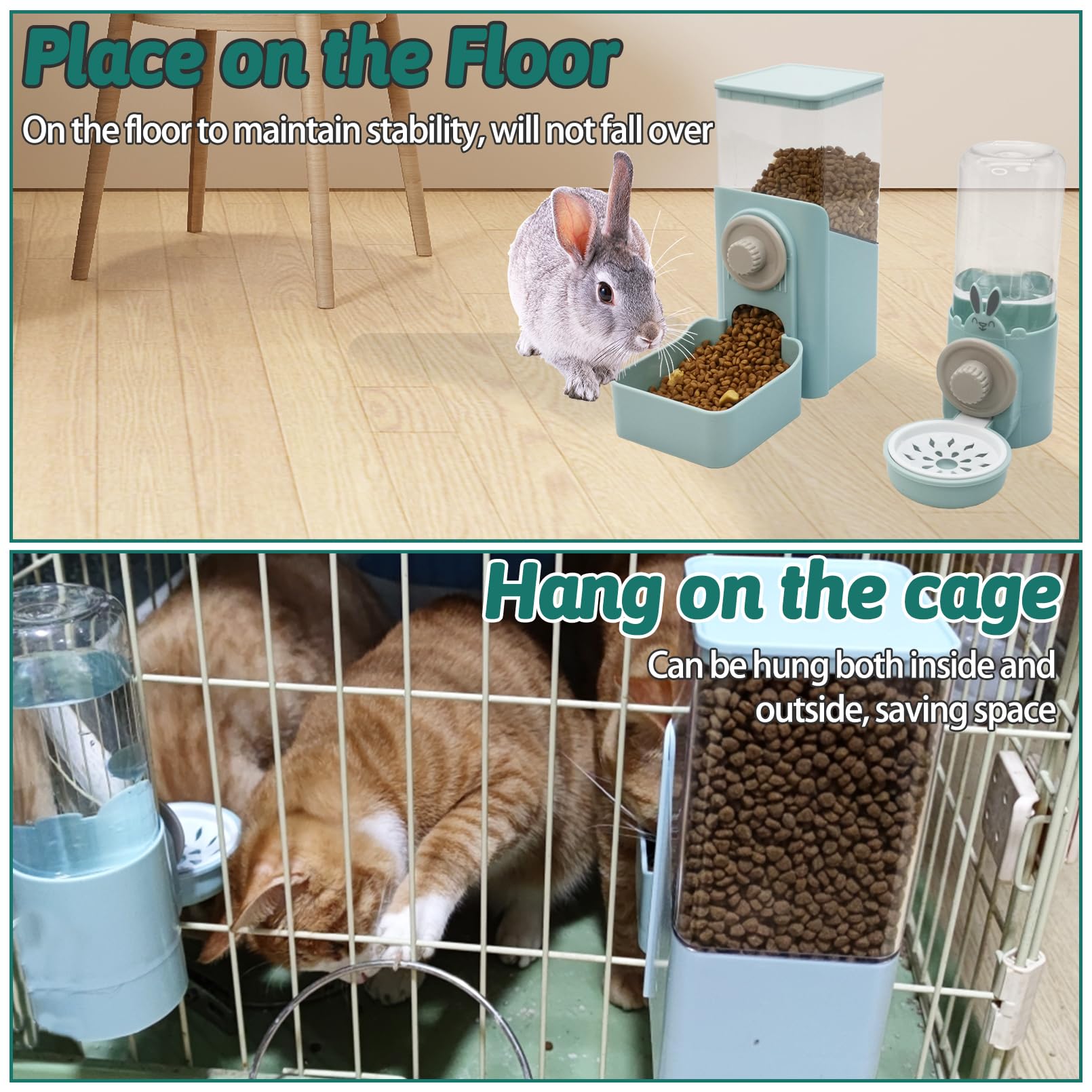 Snapklik.com : Kathson Hanging Automatic Rabbit Pet Food And Water ...