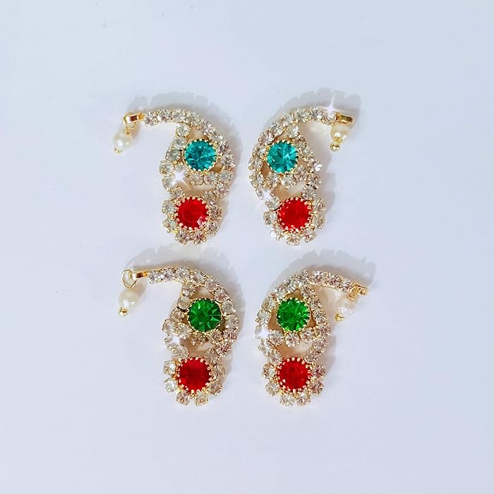 Buy Brij Sugandha Diamond Kundal Metal Earring Set of 2 Pair - Blue ...