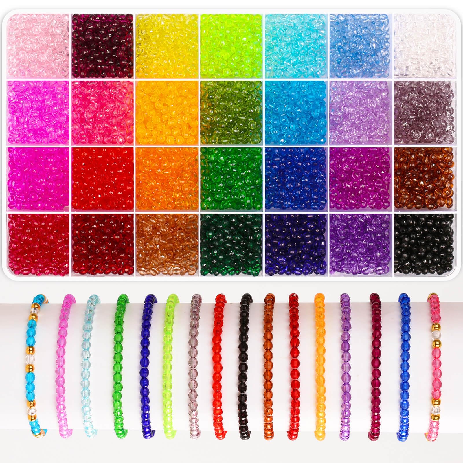 Amazon.com: Paxcoo 5320Pcs Crystal Beads for Jewelry Making, Crystal ...