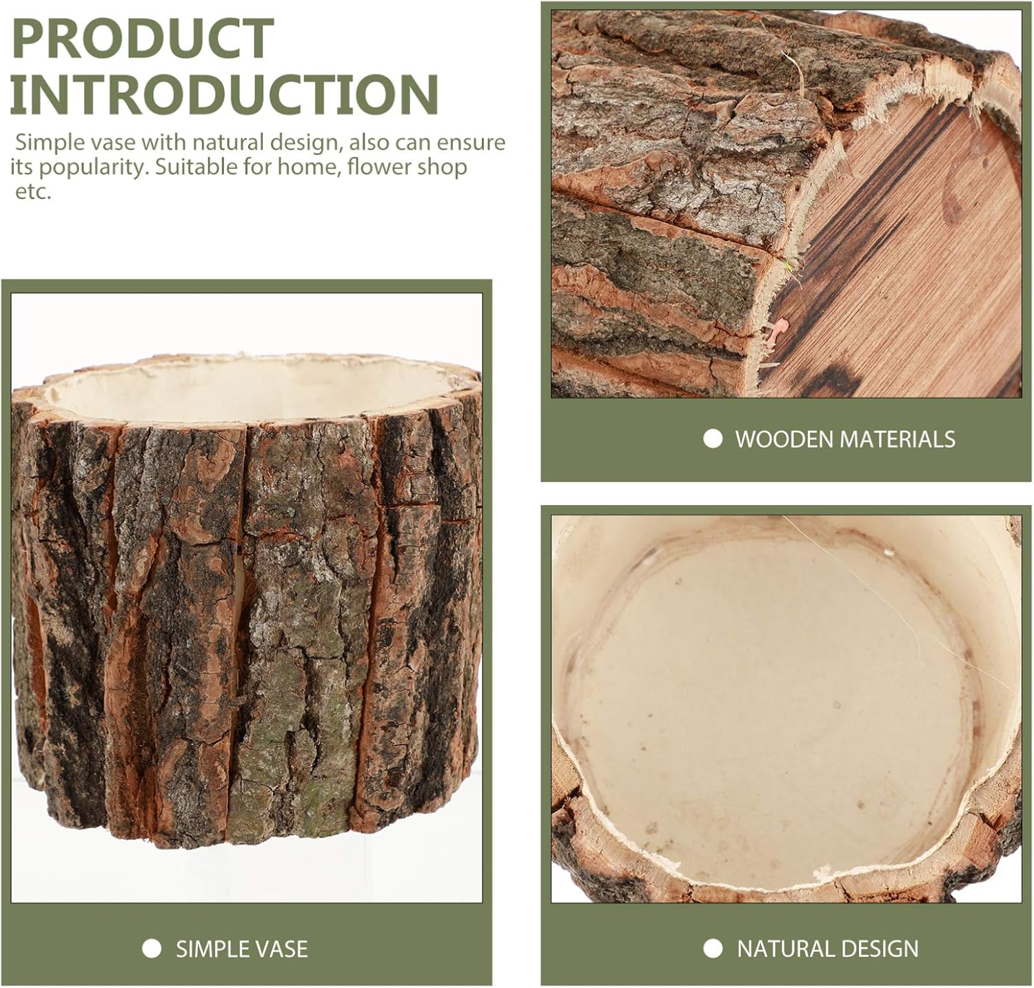 DOITOOL Macetas de madera para suculentas de madera, macetas rústicas ...