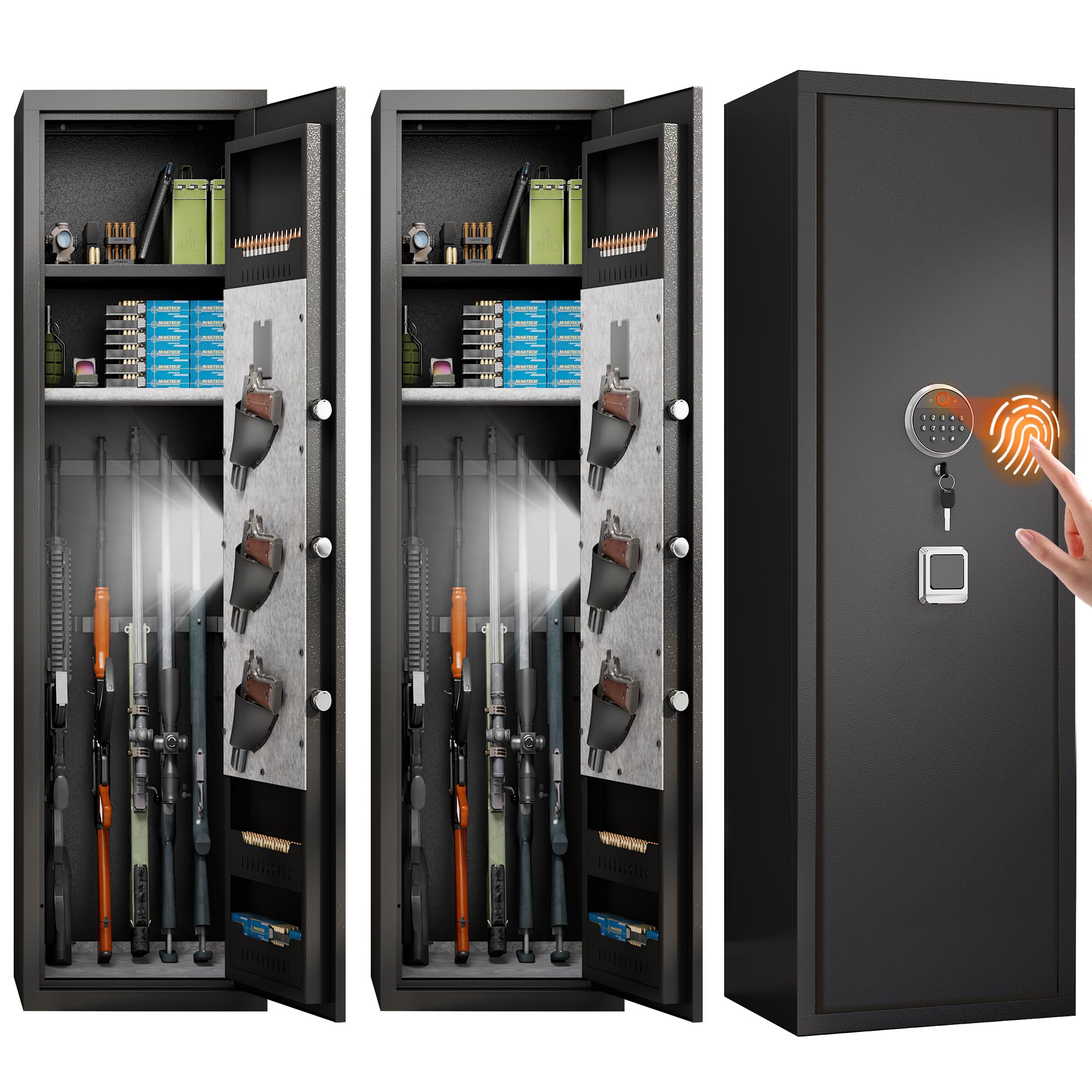 Snapklik.com : ErgoNova 57" Large Gun Safe,Biometric 5-Gun Safe Cabinet ...
