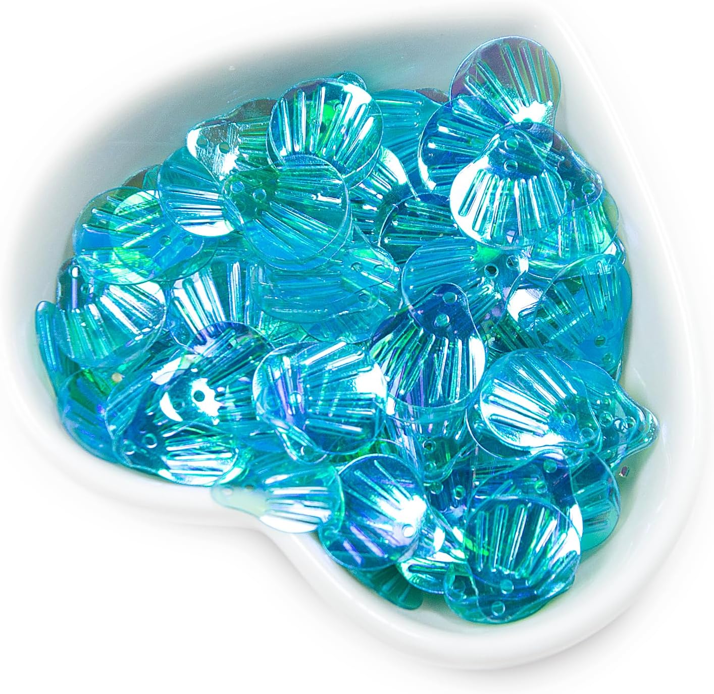 Seashell Sequins and Spangles for Crafts, 50g 13 MM Transparent Sea ...