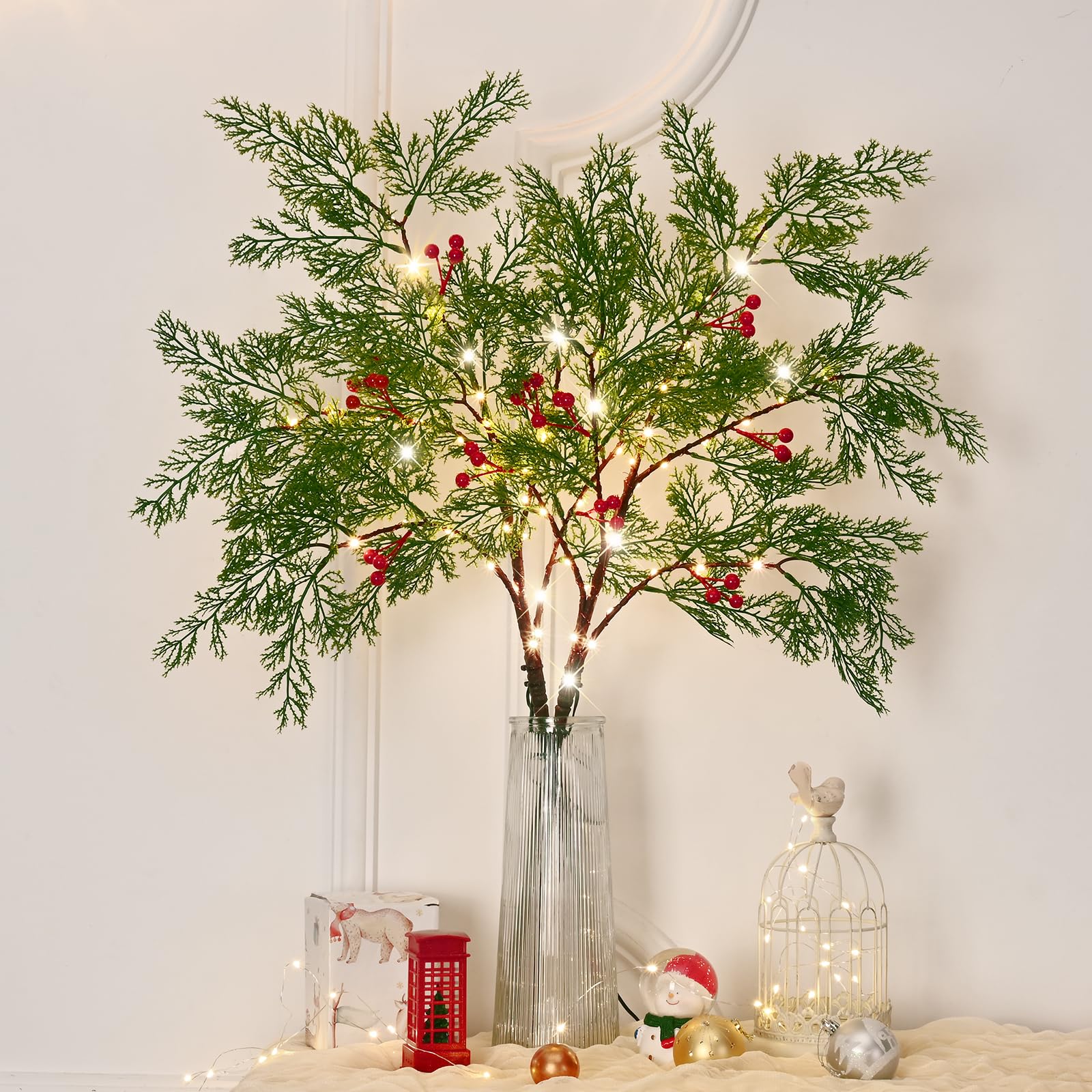 Amazon.com: Christmas Decor, Lighted Branches for Vases, 2Pcs ...