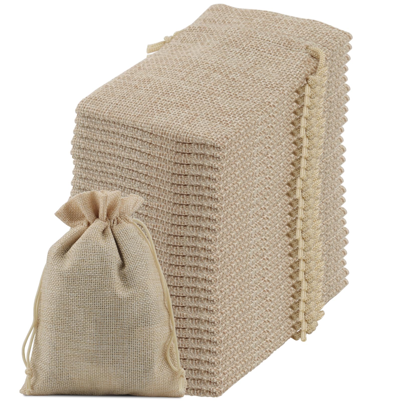 Amazon.com: ZOENHOU 100 Packs 3 x 4 Inch Burlap Bags with Drawstring ...