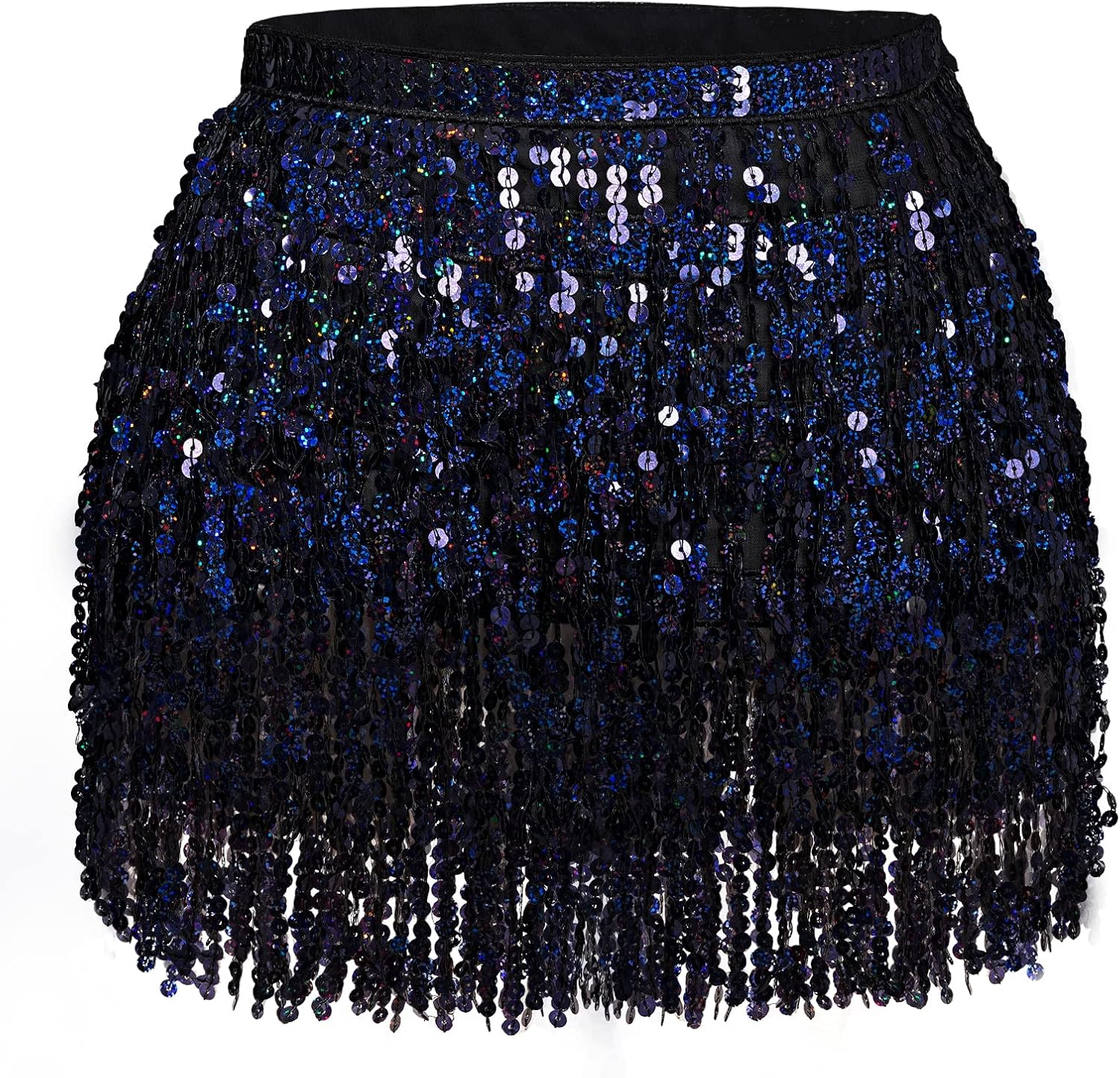 Amazon.com: Belly Dance Hip Scarf Sequin Tassel Skirt Performance ...
