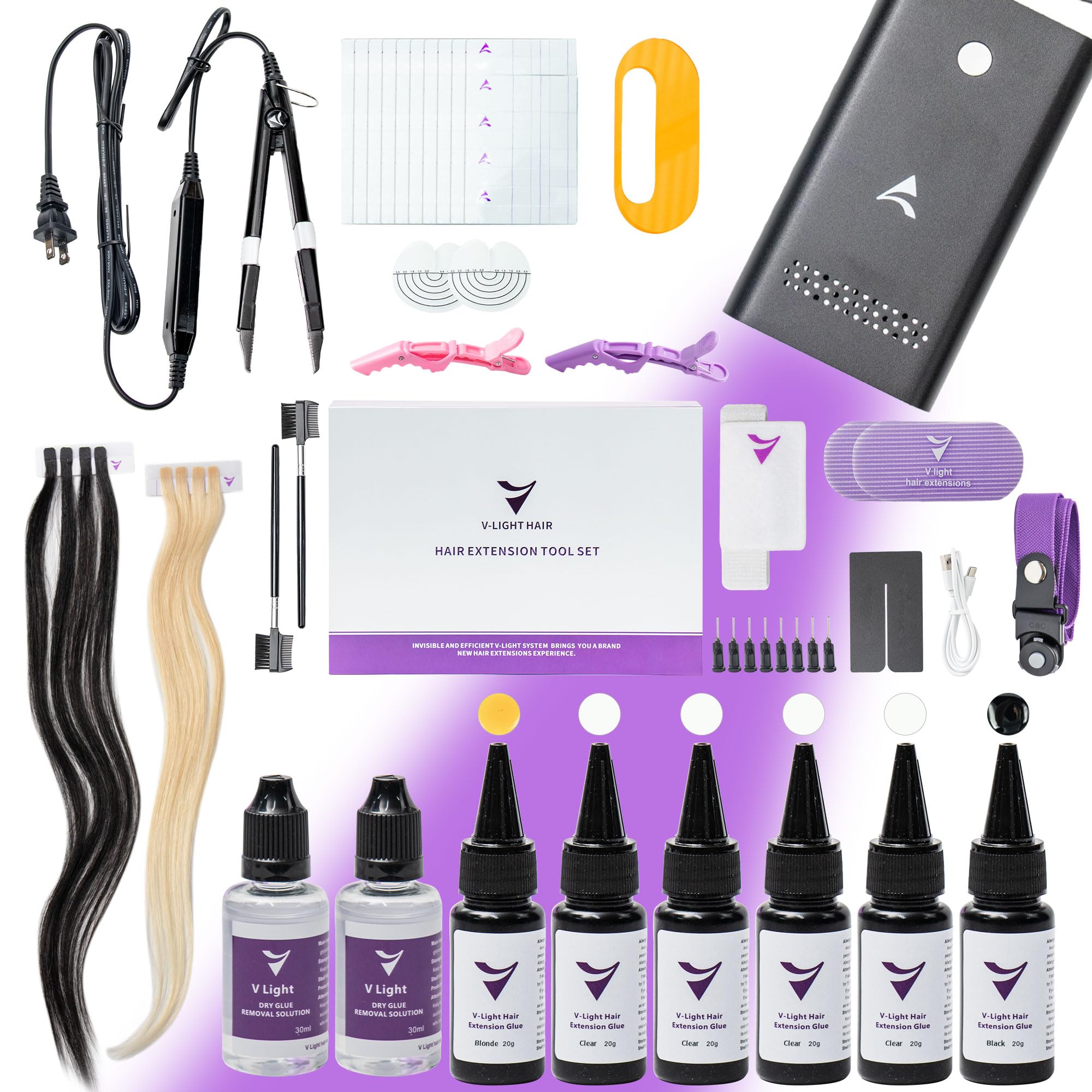 Amazon.com : Generic V-Light Hair Extensions Kit, V Light Hair ...
