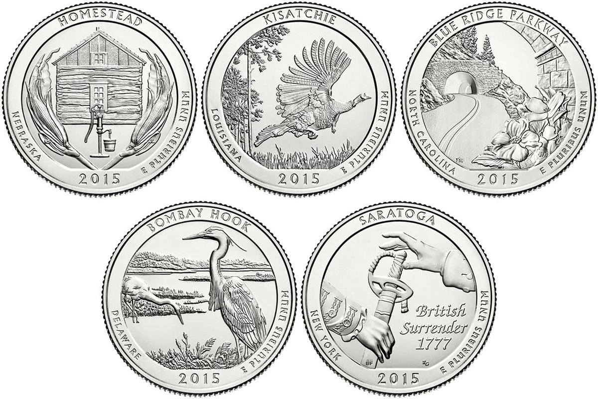 2015 P, D BU National Parks Quarters - 10 coin Set Uncirculated at ...