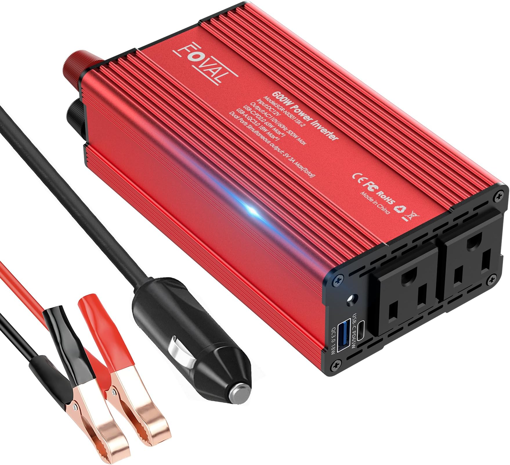 Amazon.com: Sunivora 1000 Watt Power Inverter 12V DC to 110V/120V AC ...