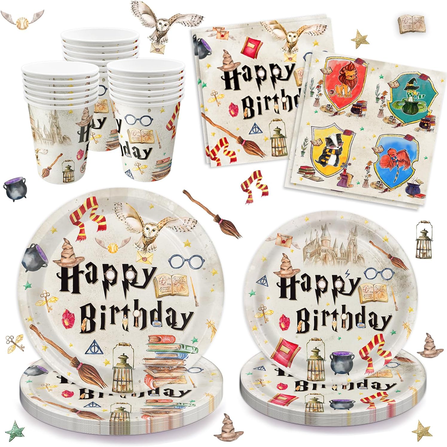 Amazon.com: Qhishein Magical Wizard Birthday Party Supplies Wizard ...
