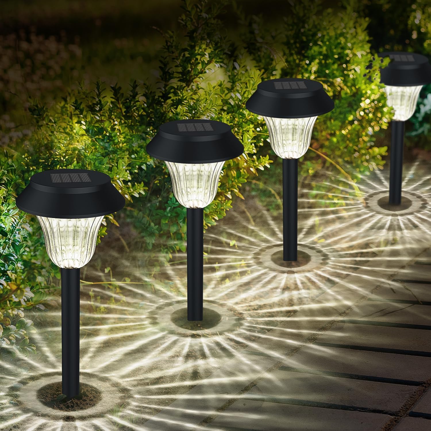 Springwind 8 Pack Solar Lights Outdoor Waterproof - Bright Solar ...