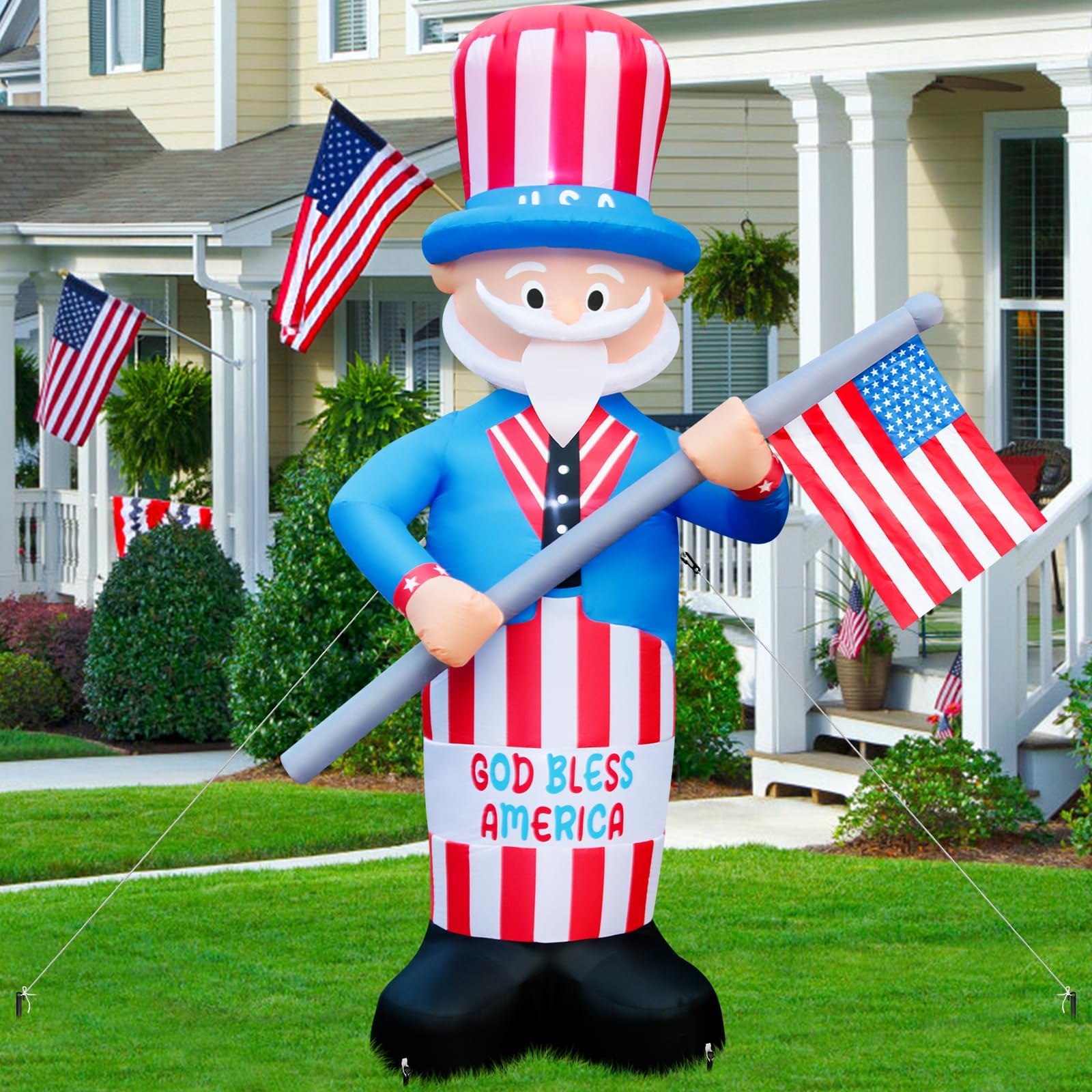 Amazon.com: Gemmy Airblown Inflatable Patriotic Snoopy, 3.5 ft Tall ...