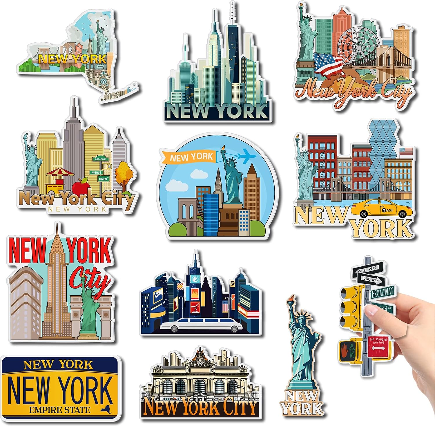 Amazon.com: Xuhal 12 Pcs New York Fridge Magnet USA Cities Magnetic ...