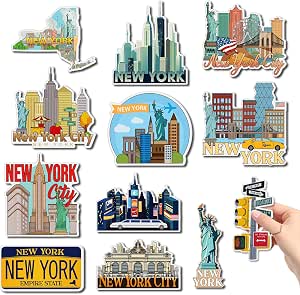 Amazon.com: Xuhal 12 Pcs New York Fridge Magnet USA Cities Magnetic ...