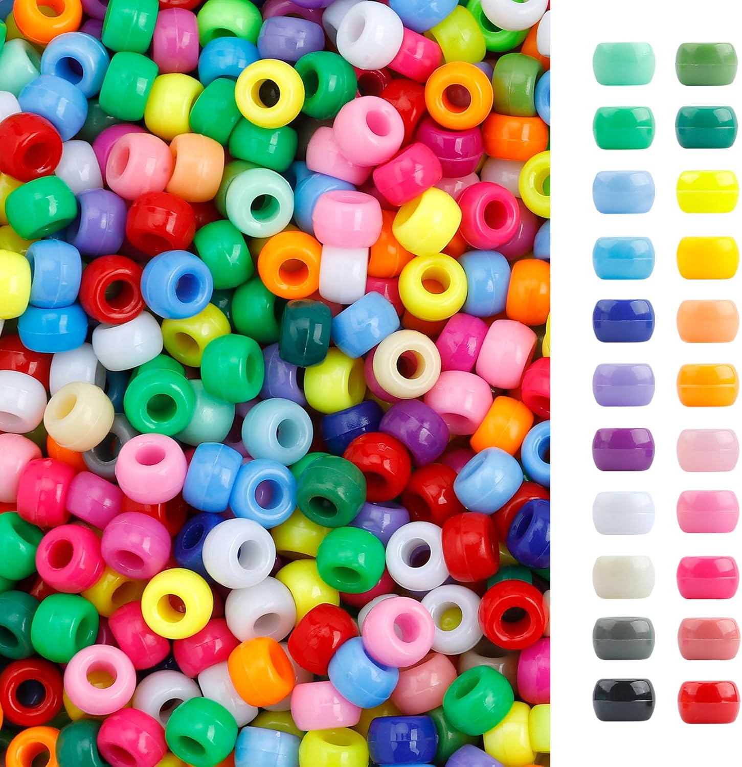 Amazon.com: Pony Beads 1100 Pcs, Beads for Jewelry Making, Beads for ...