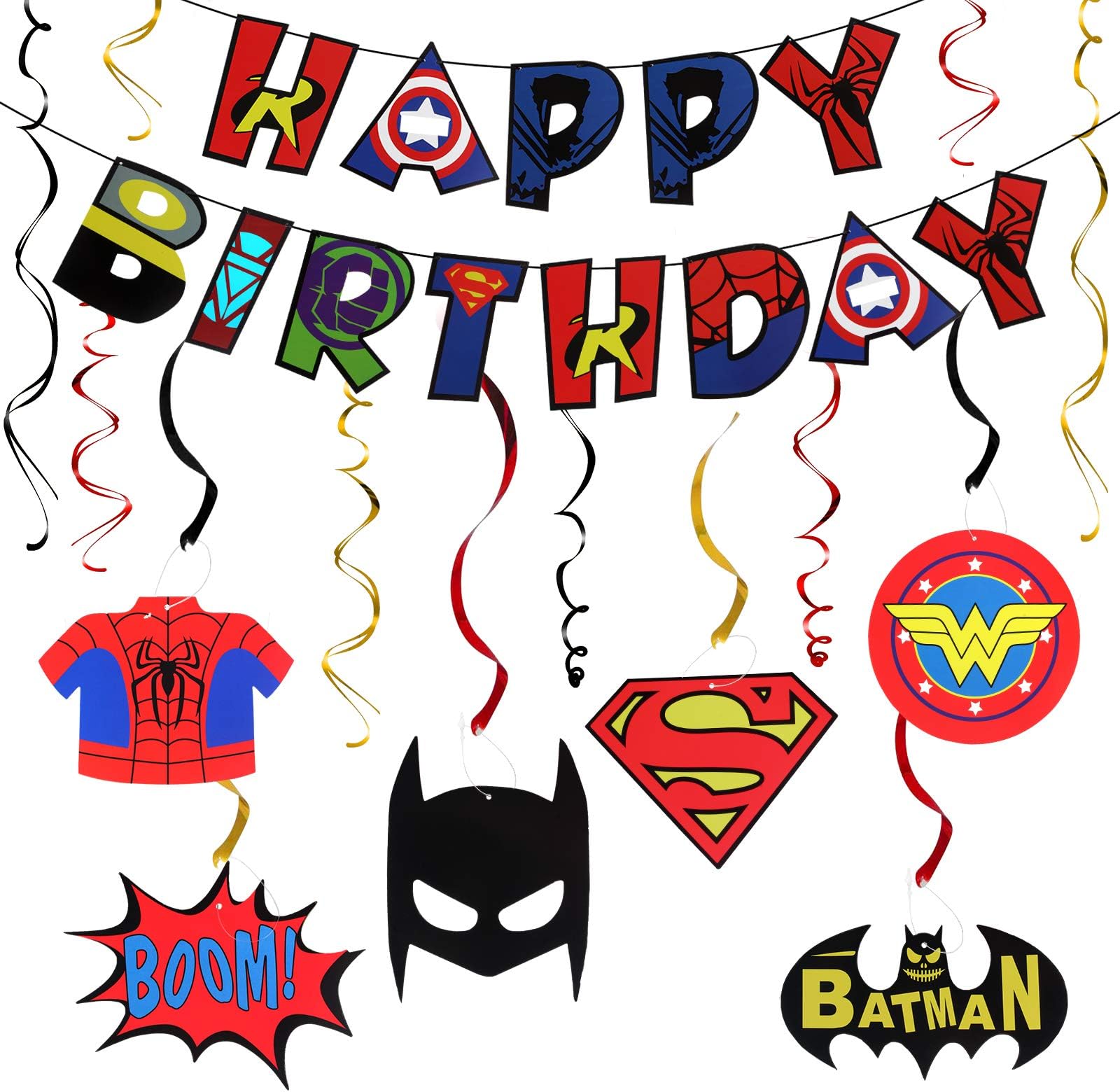 Amazon.com: 10 PCS Cartoon Hero Door Sign Super Fun Hero Theme Party ...