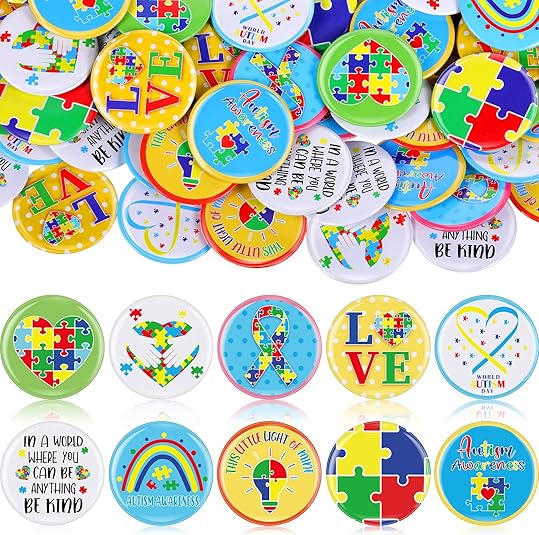 Amazon.com: 100 Pieces Autism Awareness Pin 1.73 inch Autism Awareness ...