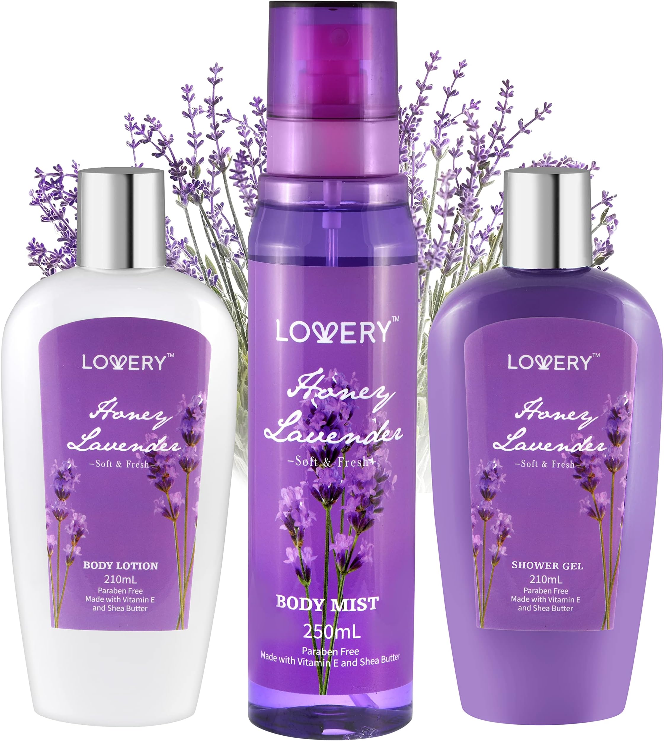 Amazon.com : Bath and Body Gift Set for Women & Men, Honey Lavender ...
