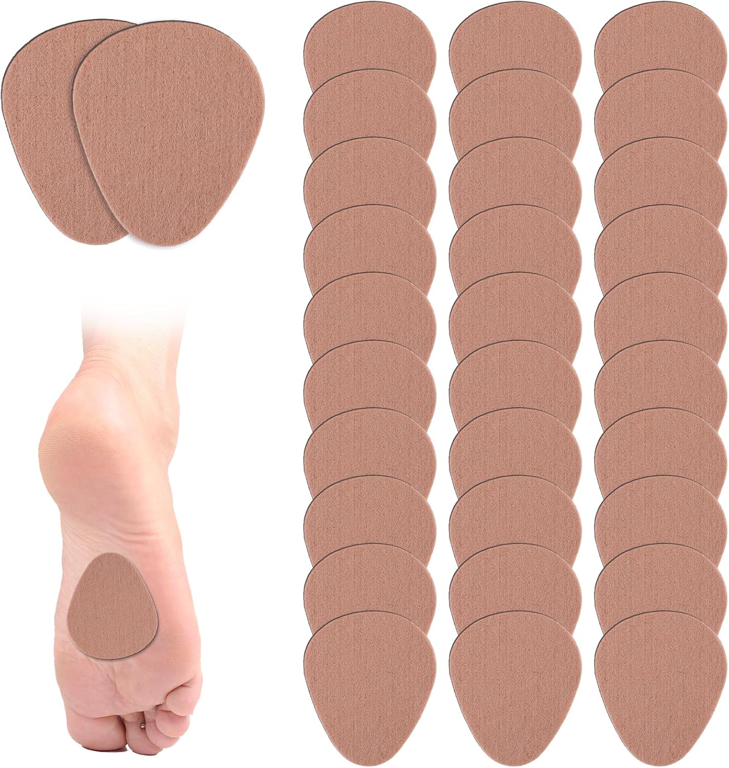 Amazon.com: 30Pcs Felt Metatarsal Pads, 1/4" Thick Felt Ball of Foot ...