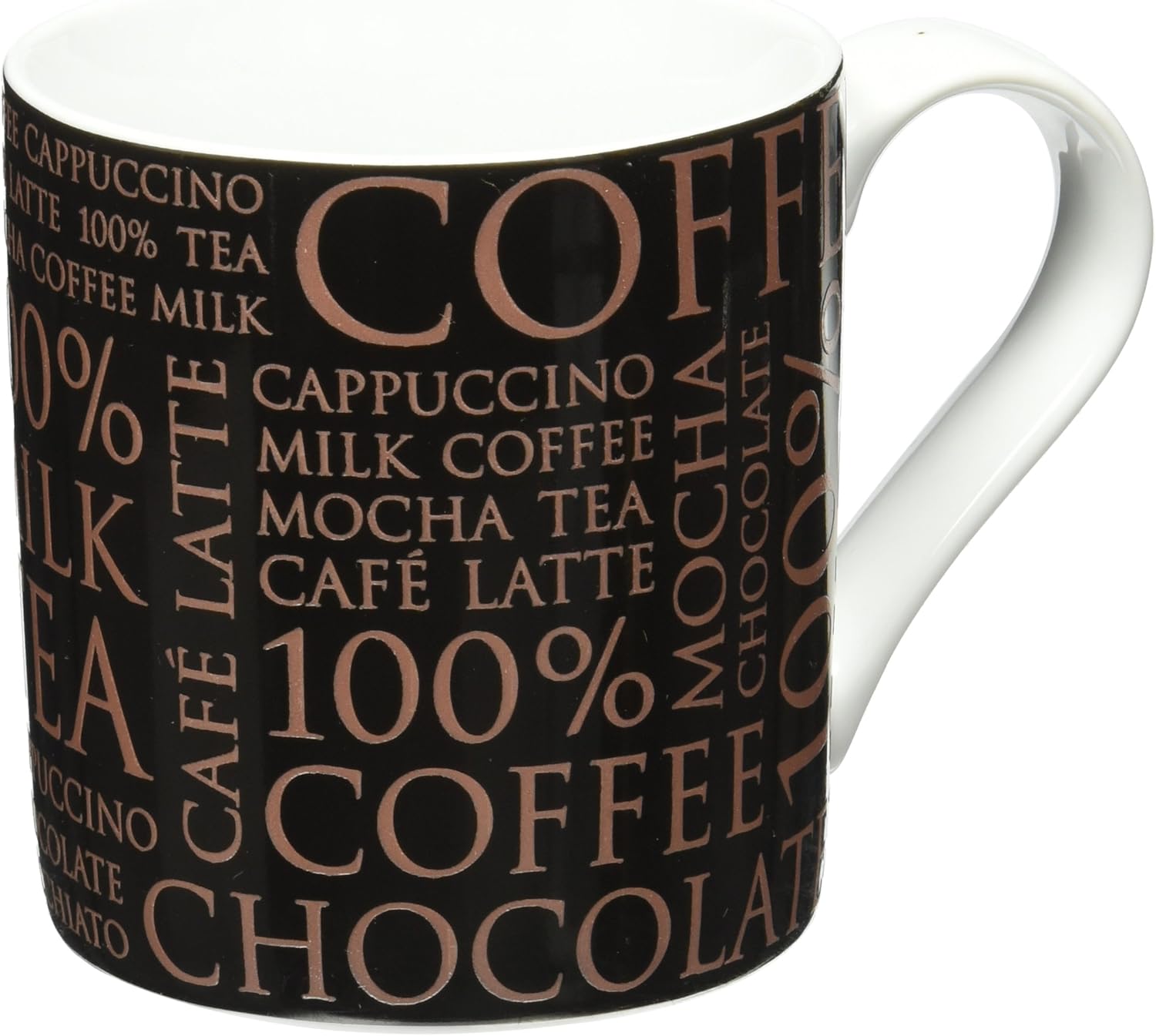 Amazon.com | Konitz 100-Percent Coffee Mugs, Black, Set of 4: Coffee ...