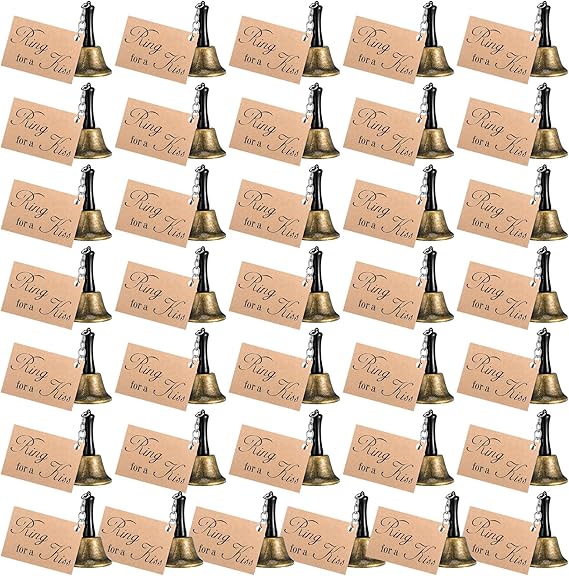 Amazon.com: Lounsweer 36 Set Wedding Bells Bulk Ring for a Kiss with ...