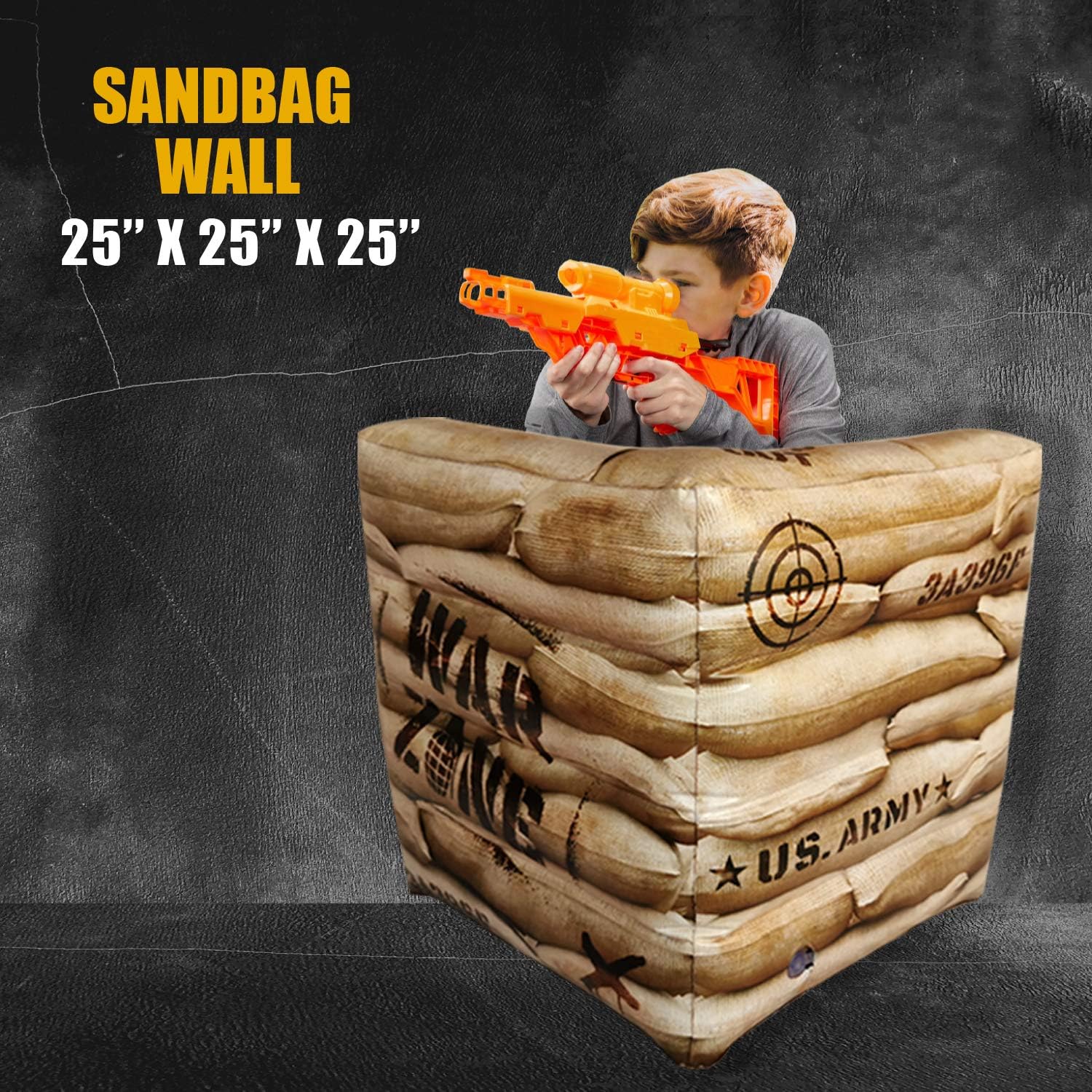 Pack of 4 Combat Battlefield Inflatables Barrels, Compatible with Nerf ...