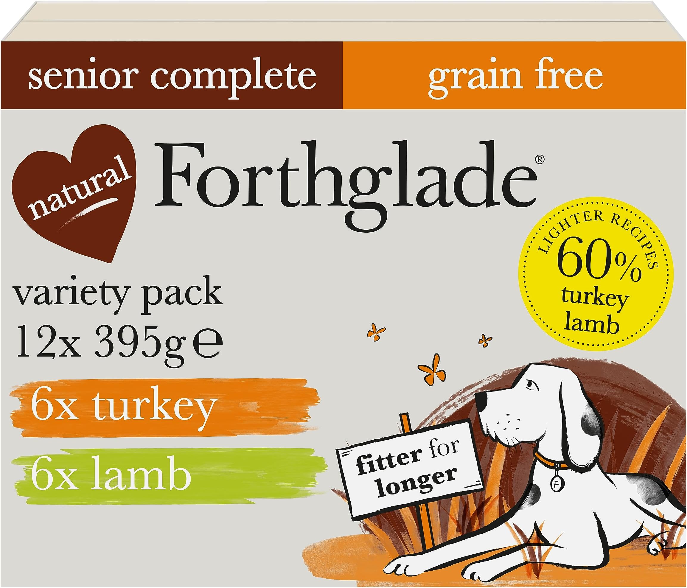 Forthglade Complete Natural Wet Dog Food - Grain Free Lamb with Vegetables (18 x 395g) Trays ...