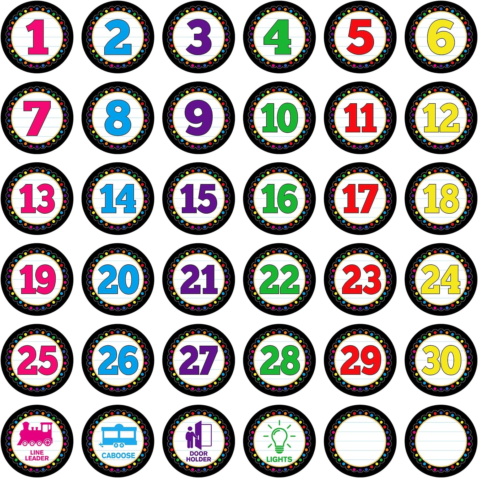 Amazon.com: 36PCS Line Up Spots Dots for Classroom Floor Number Spot ...
