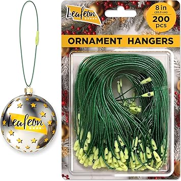Amazon.com: Christmas Ornament Hangers with Snap 200 pcs - Green ...
