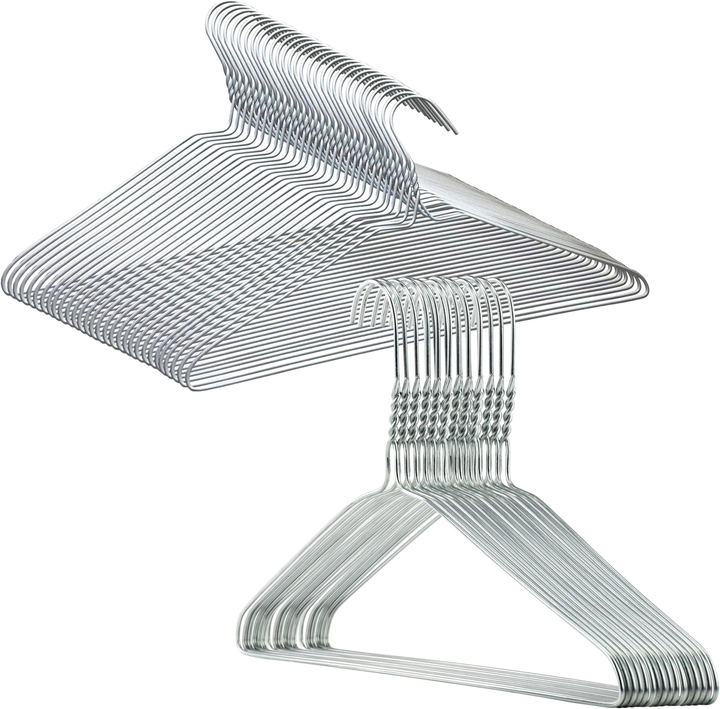 Amazon.com: 50 Wire Hangers - White Metal Hangers in Bulk - 18 Inch ...