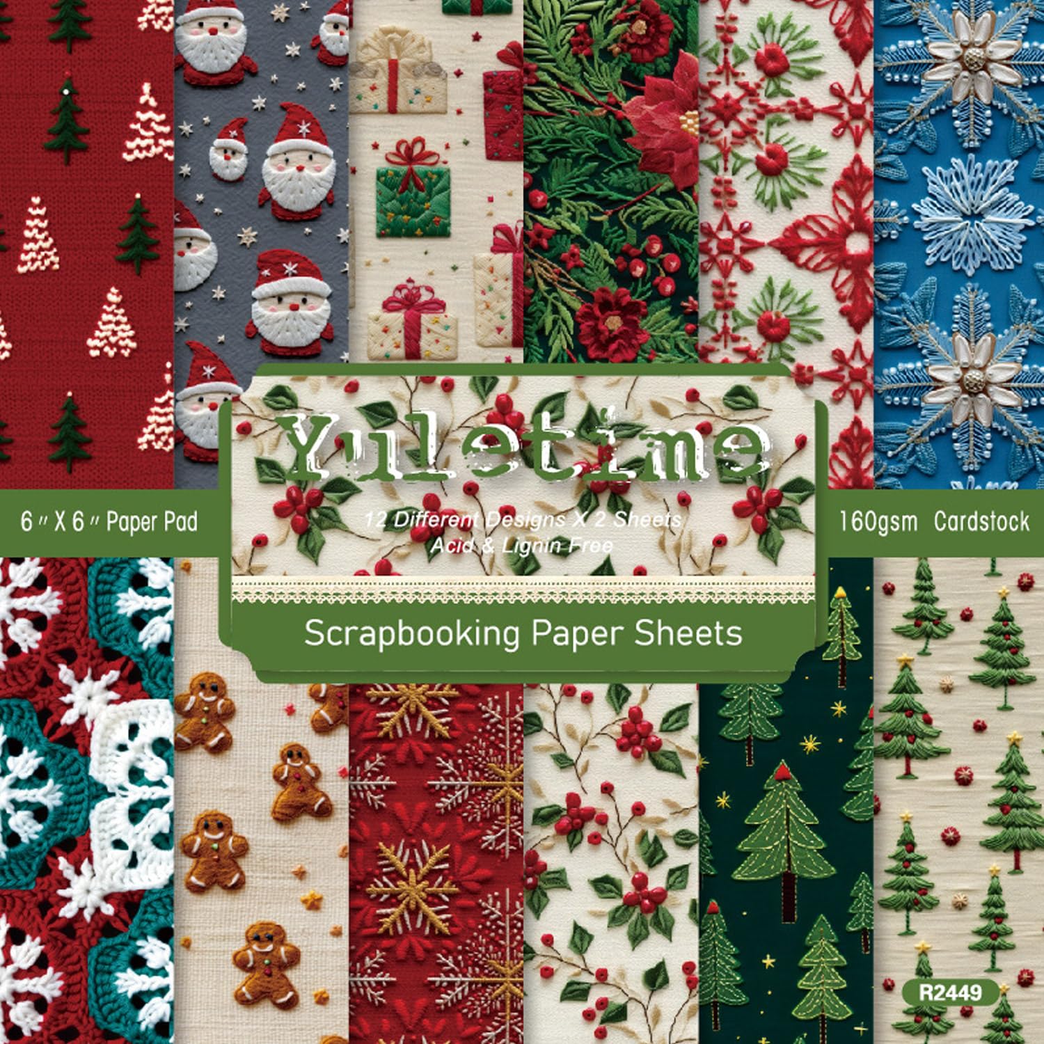 Amazon.com: Christmas Scrapbook Paper Pads,24 Sheets Scrapbooking ...