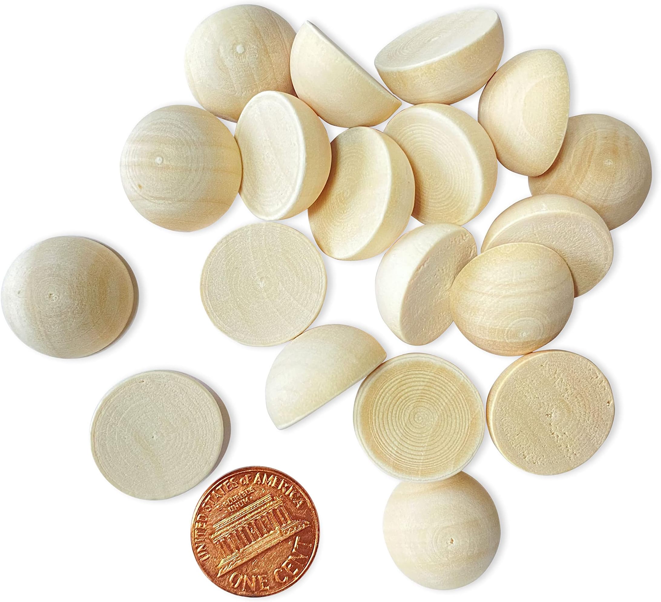 Amazon.com: ZQYYQZ 300pcs 12mm Half Wooden Beads, Unfinished Split Wood ...