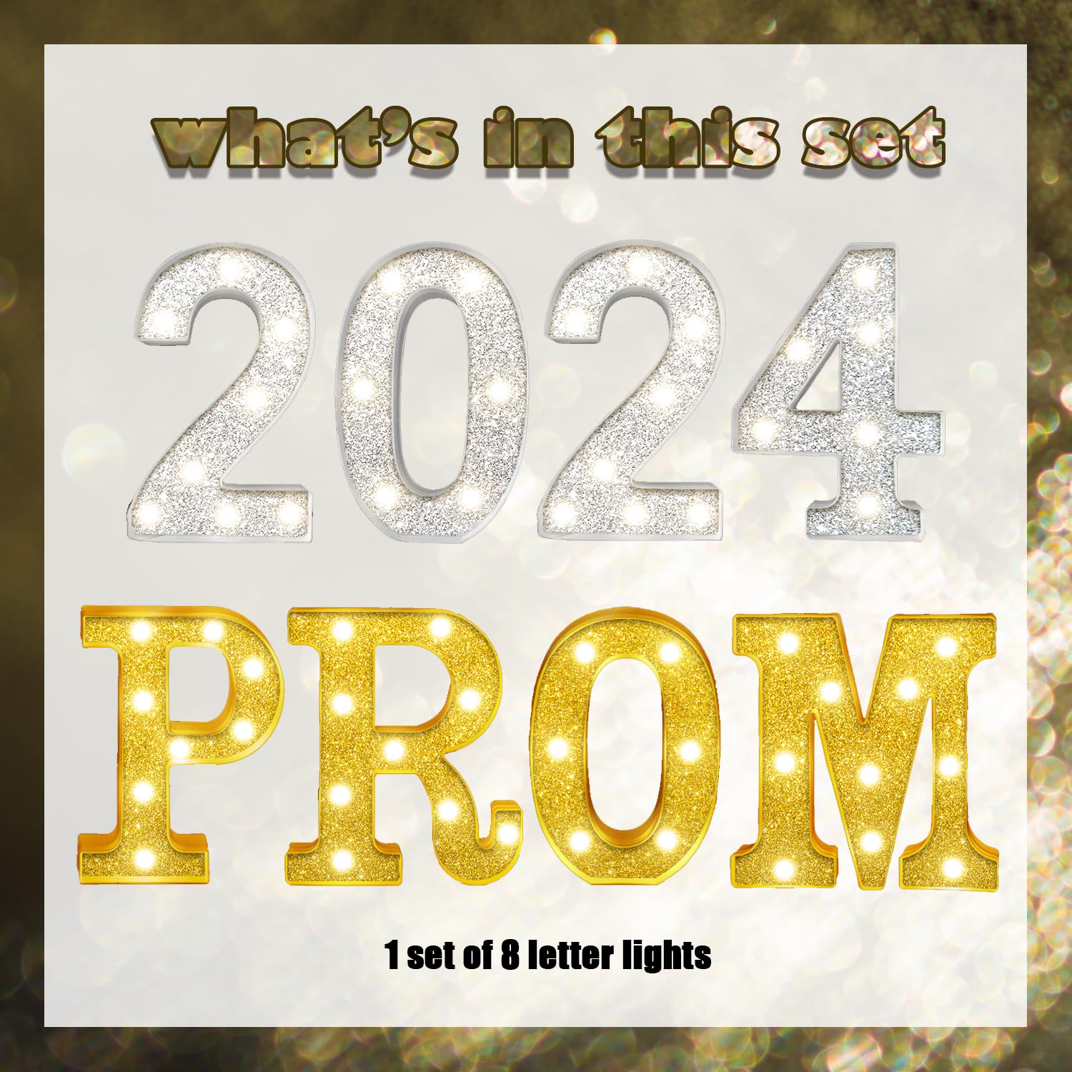 Snapklik.com : 8 Pcs Led Letter Light Prom 2024, Prom Light Up Sign ...