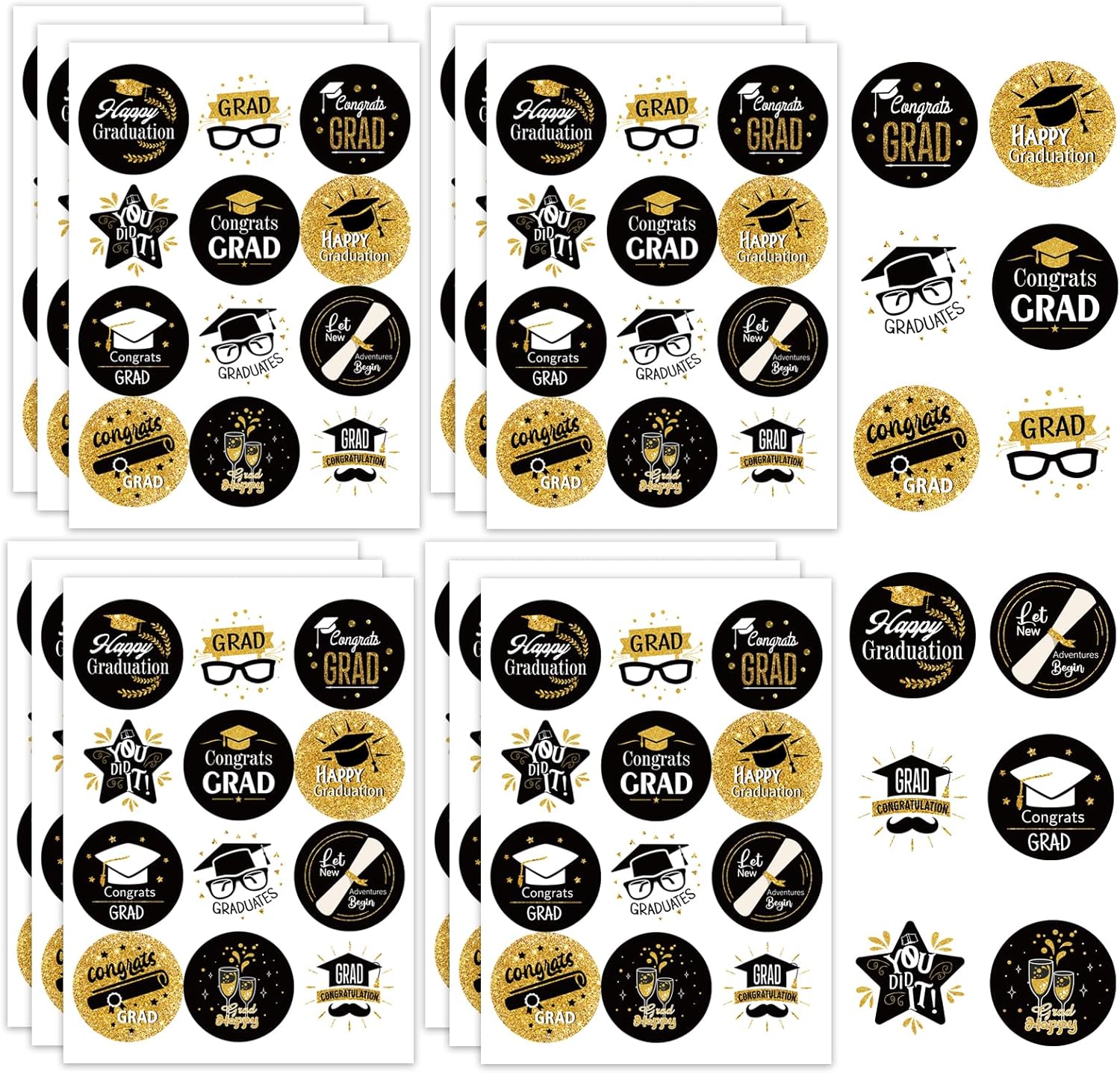 Amazon.com: Fyeoxle 10Pack 2025 Graduation Stickers Class of 2025 Round ...