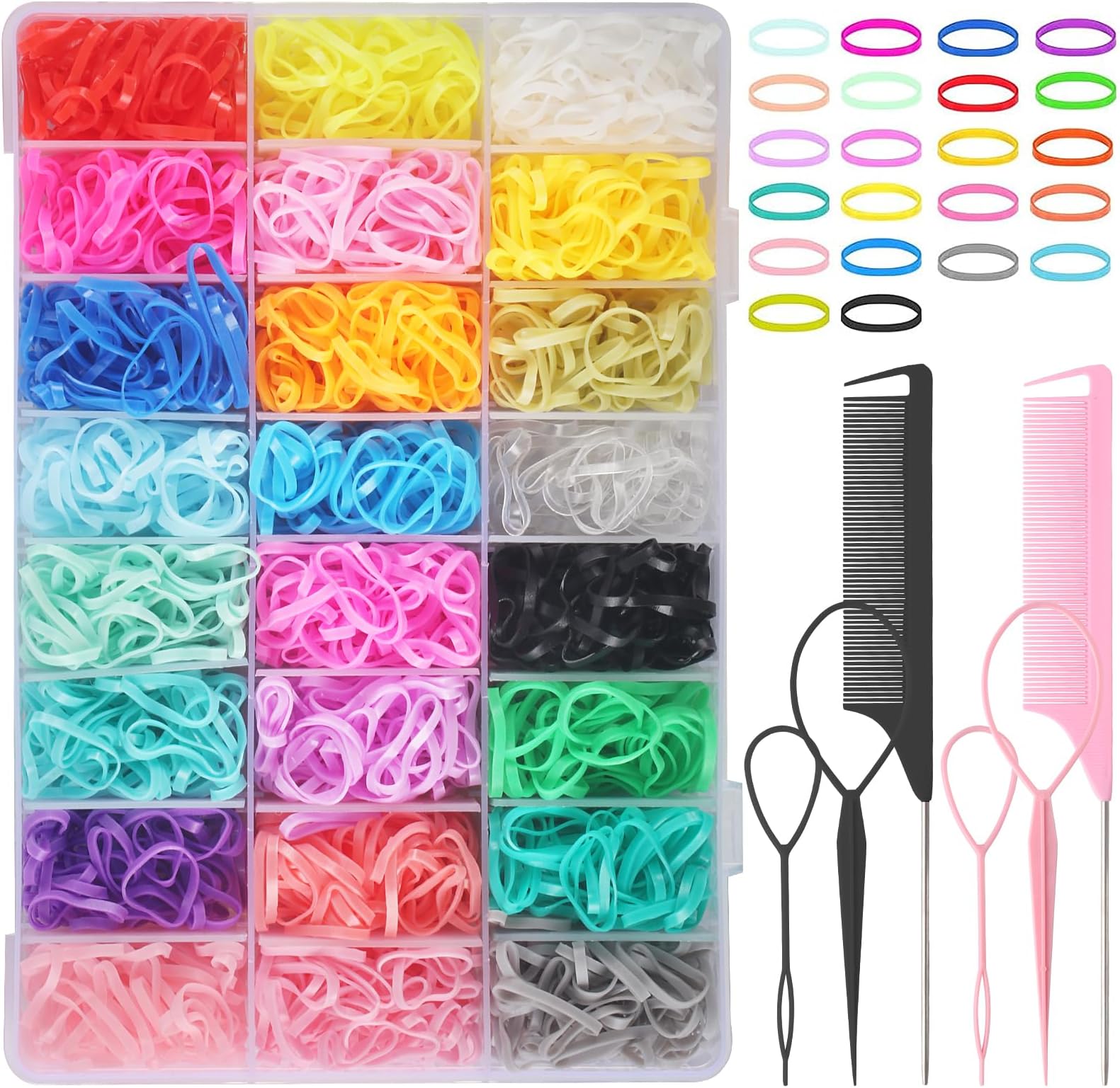 Amazon.com : Mini Rubber Bands for Hair, QEUAEC Colorful Mini Elastic ...