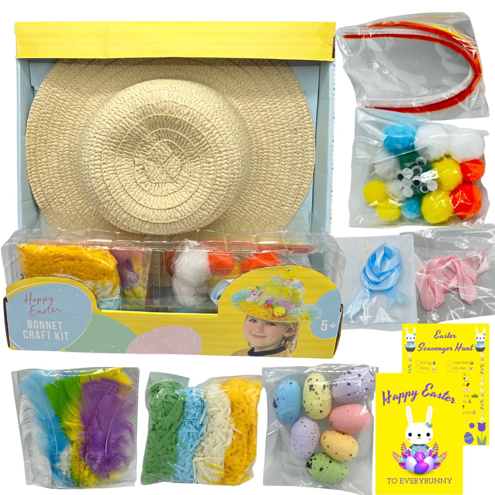 Easter Bonnet Kit - Make Your Own Easter Bonnet Hat and Easter Bonnet Decorations Kit for Boys ...