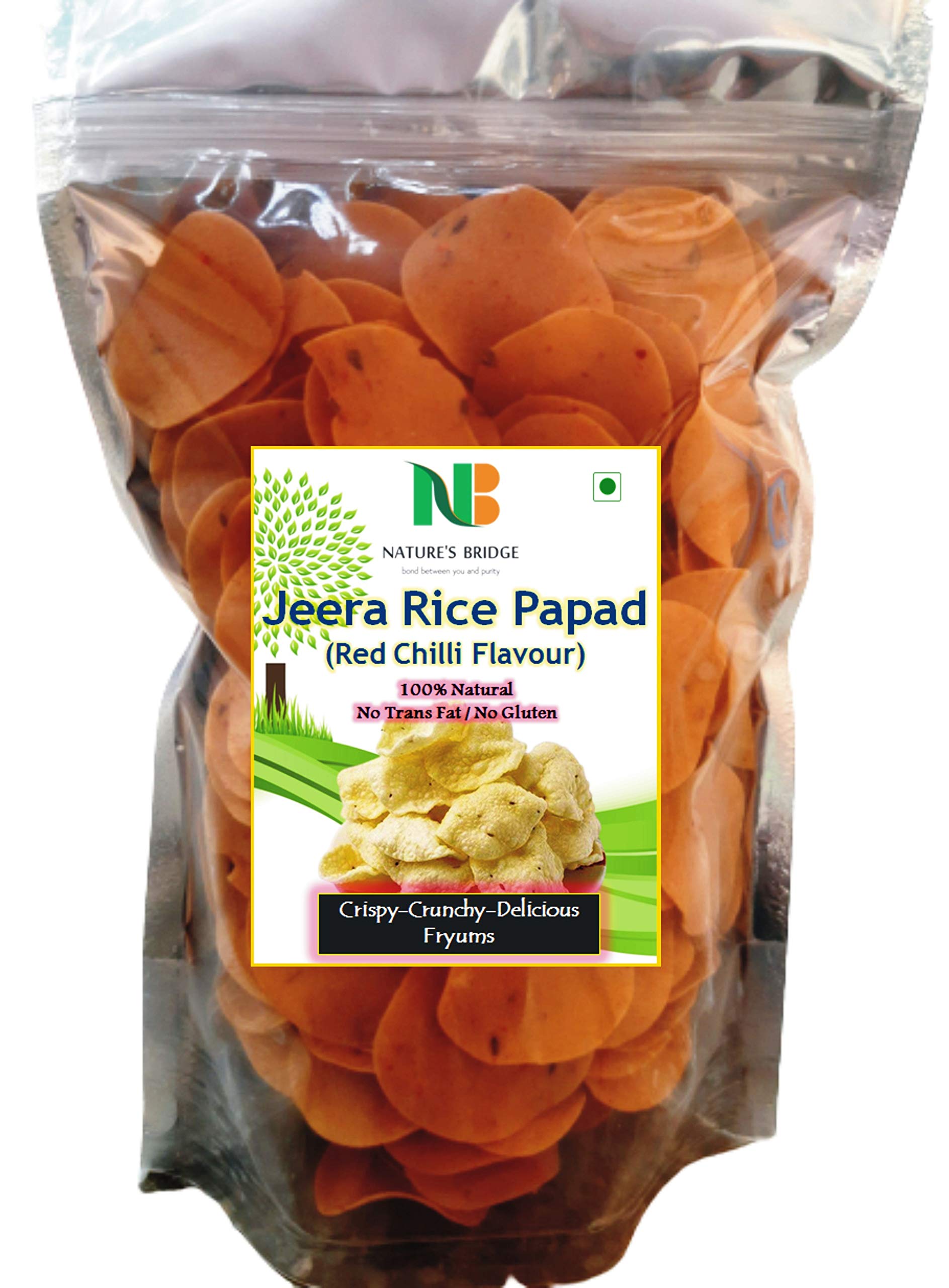 Buy Nature's Bridge Special Jeera Rice Papad Red Chilli Flavour ...