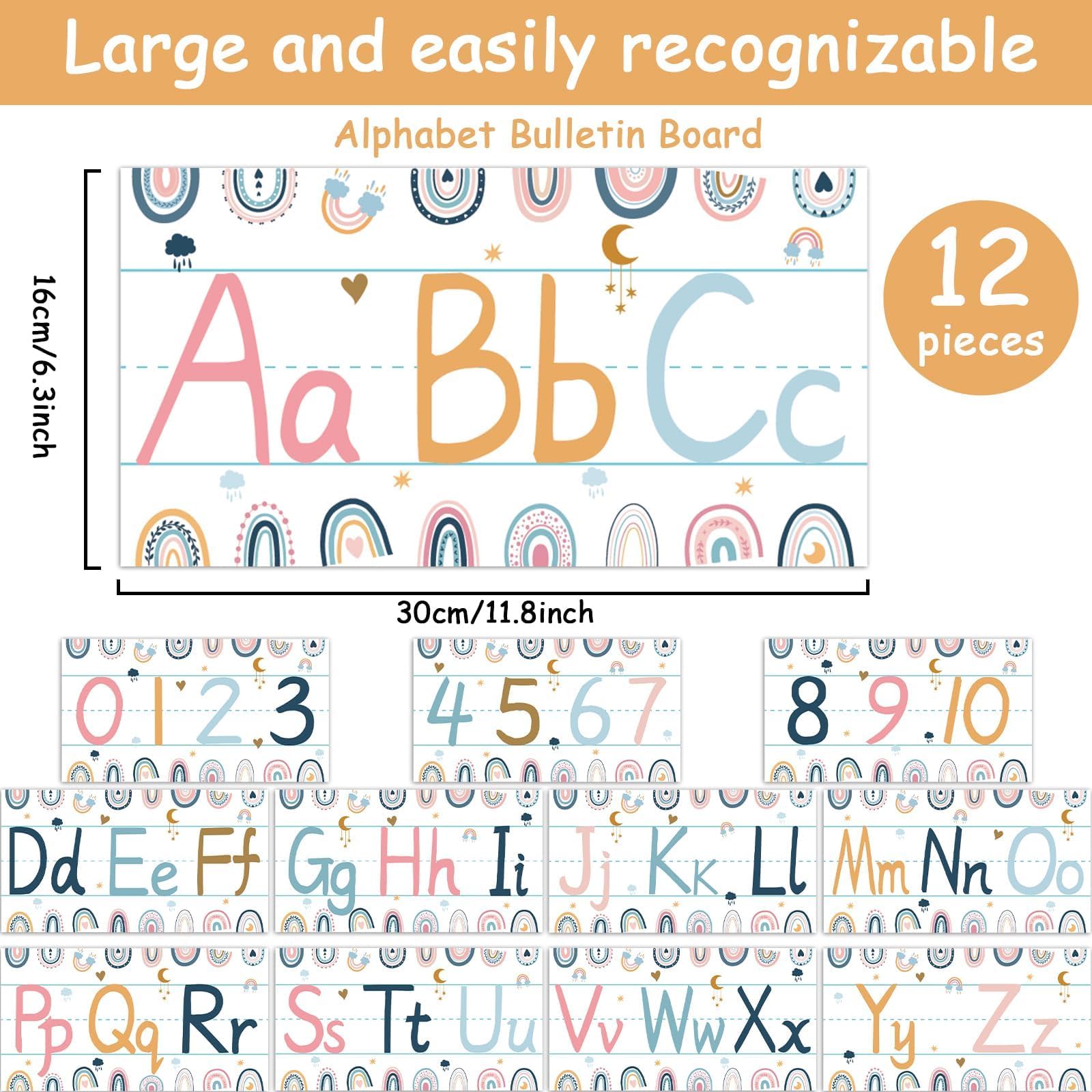 Snapklik.com : Gisgfim 12 Pieces Alphabet Bulletin Board Strips Set ...