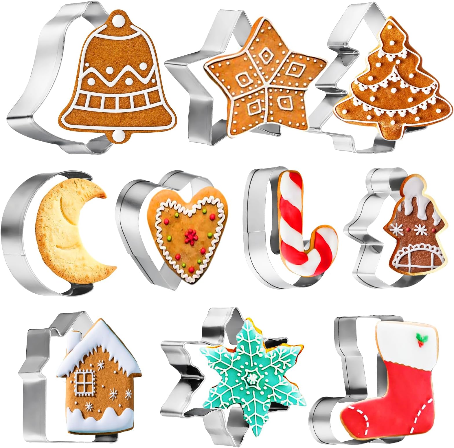 Amazon.com: Christmas Cookie Cutter Set - 18Pcs Various Sizes Stainless ...