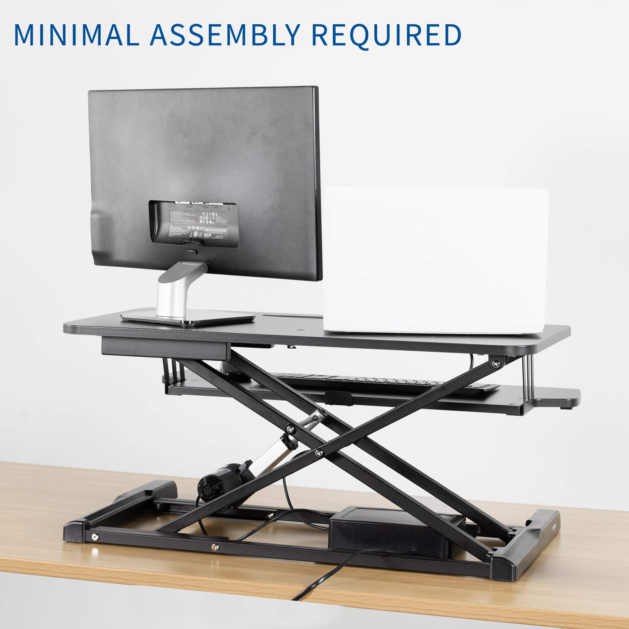Vivo Black Height Adjustable 32 Inch Standing Desk Converter Review at ...